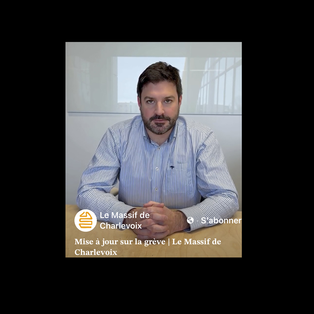 Grève au Massif : Charles-Antoine Choquette parle, dans une vidéo, à la ...